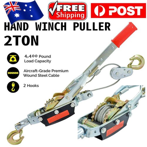 2Ton Hand Winch Power Wire Rope Ratchet Puller Mini Tightener 2Hook ...