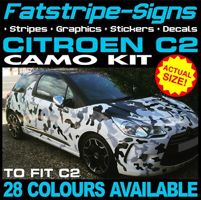 to fit CITROEN C2 CAMO GRAPHICS STRIPES STICKERS DECALS CAR VINYL VTR ...