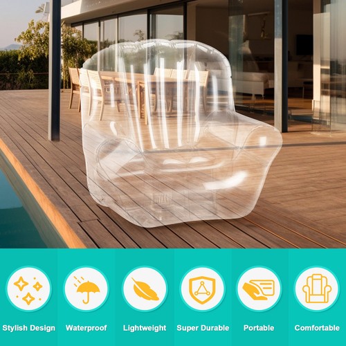 Portable Transparent Inflatable Chair Air Pump Clear PVC Inflatable ...