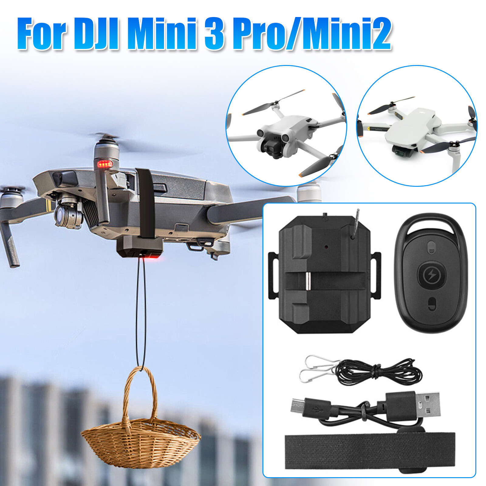 Drone Air-Dropping Payload Delivery Thrower Air Dropper for DJI Mini 3 ...