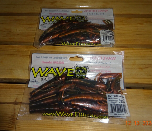 Wave Worms Tikiman Tiki Crawdude Two 7-CT Packs 4-1/2" Watermelon ...