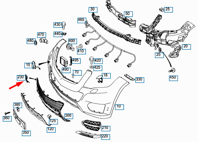 Mercedes-Benz GLE W166 GLS X166 Front Bumper Tow Eye Cover A2048851124 ...