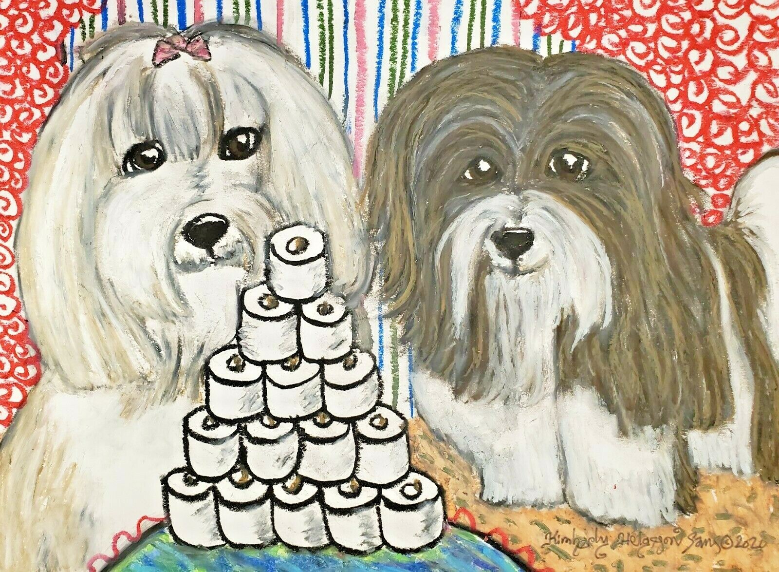 Havanese Collectible ACEO Dog Art Print 2.5x3.5 Signed by Artist KSams ...