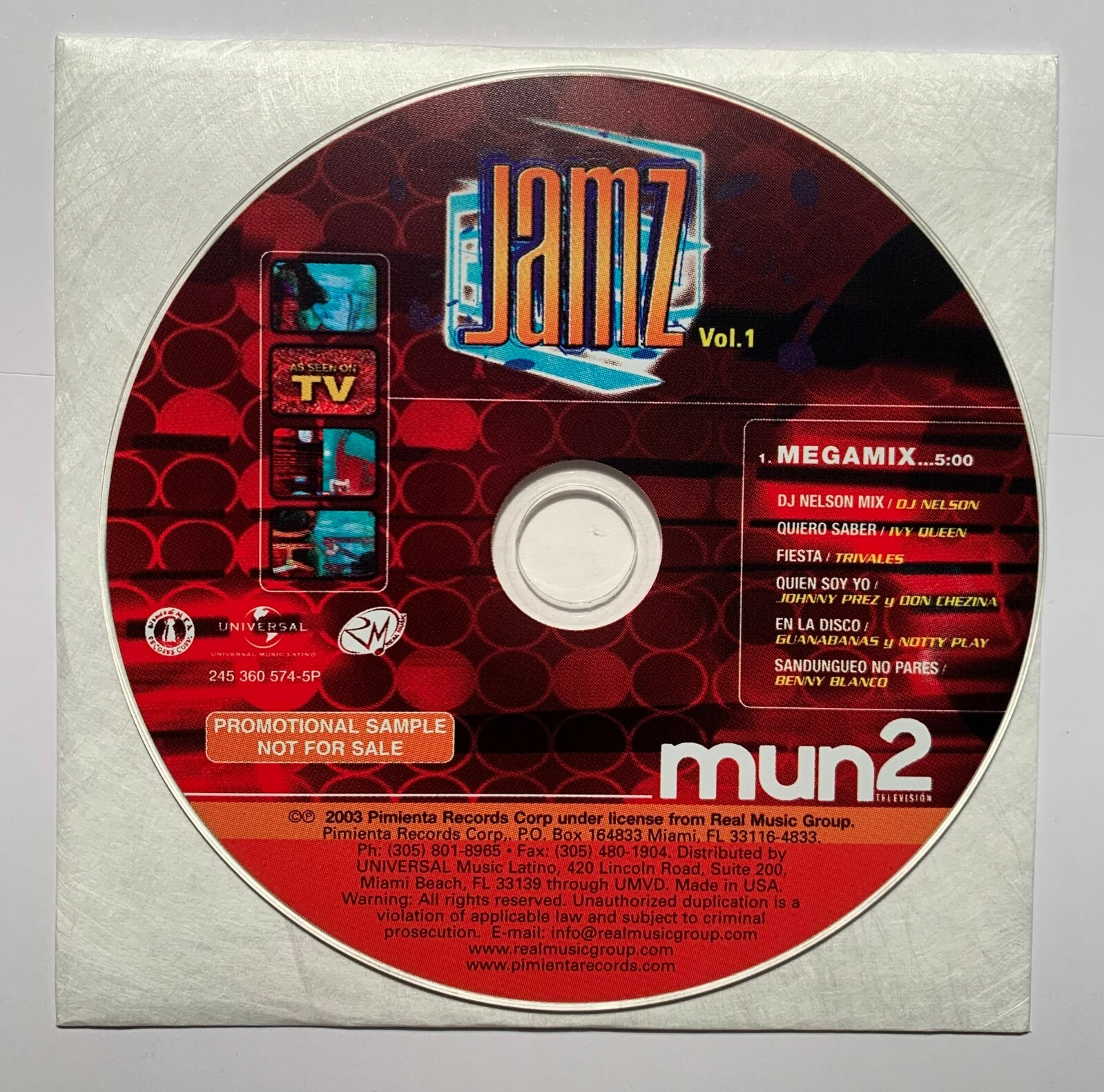 Jamz Vol. 1** - MegaMix (Promo Sample) | eBay