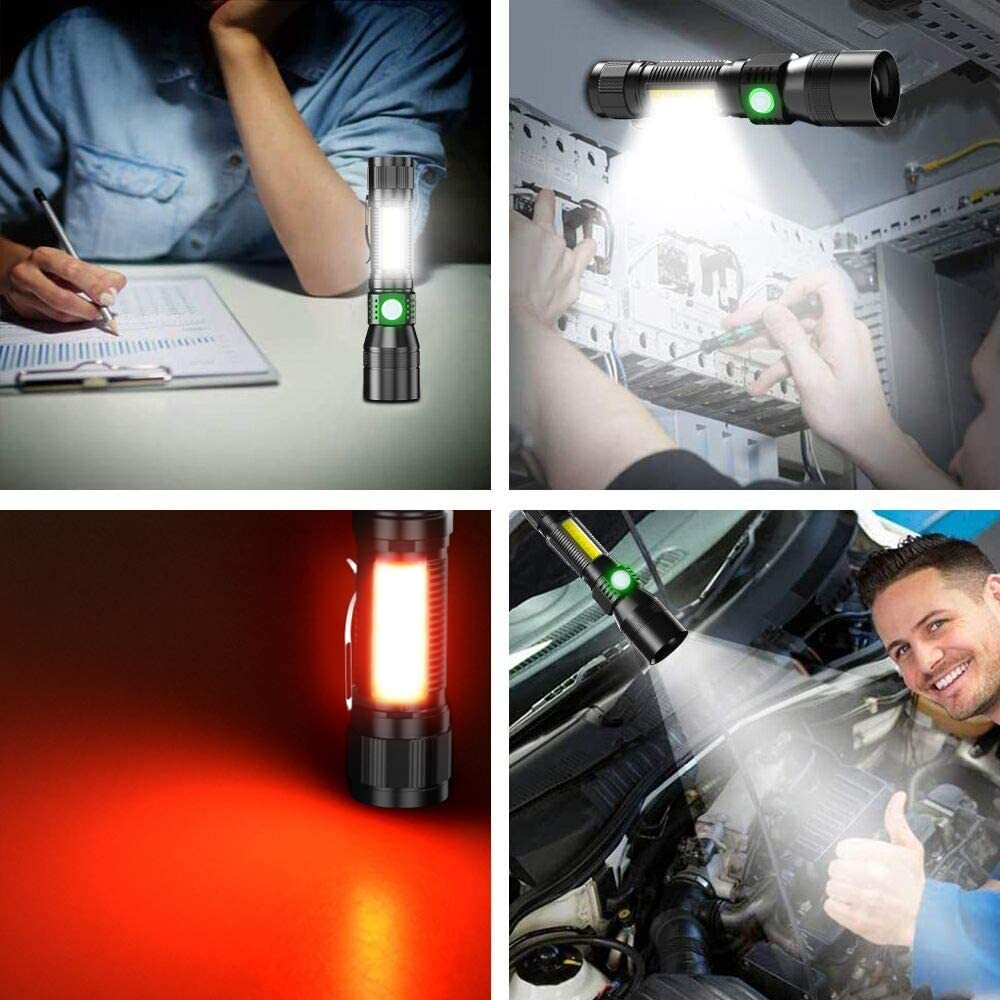 2x UV LED Flashlight Blacklight Ultra Violet Inspection Torch Magnetic ...