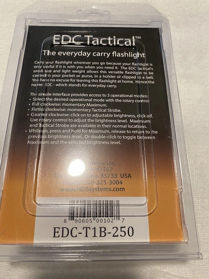 The HDS Systems' Custom EDC Tactical 250 Lumens Flashlight w/extras | eBay