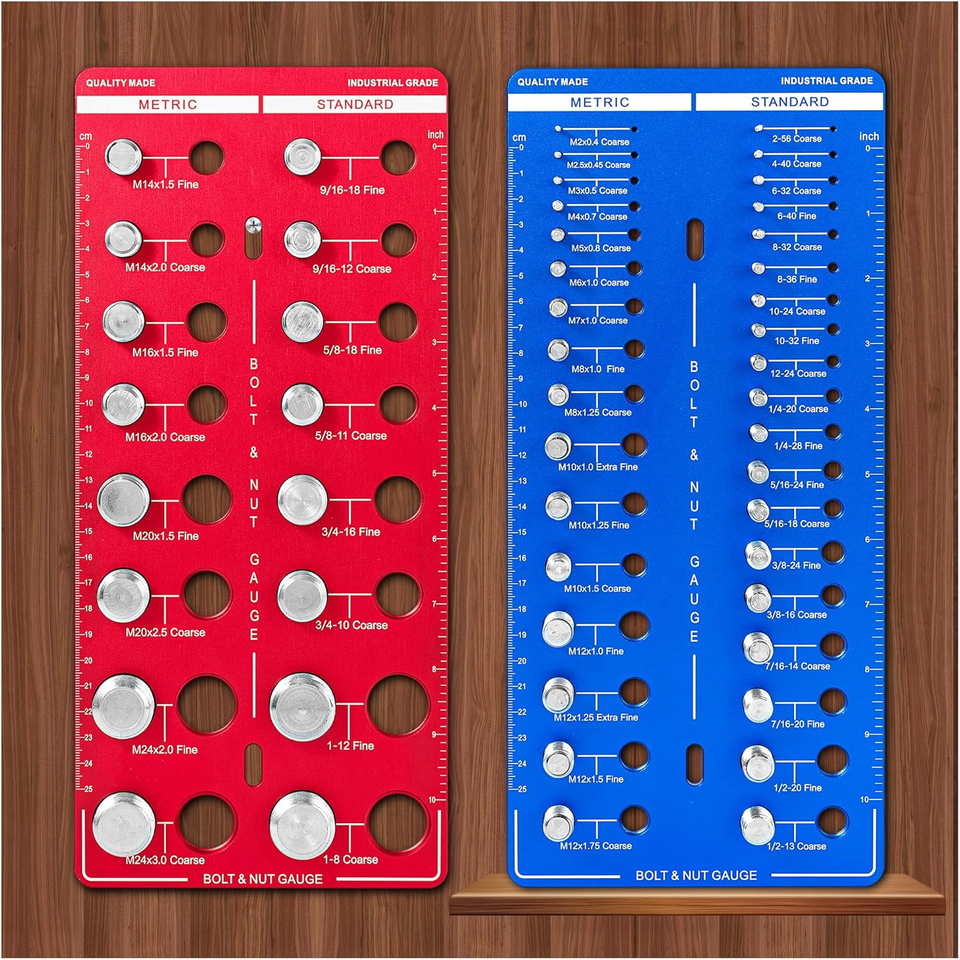 51 Nut and Bolt Thread Checker, Thread Gauge SAE & Metric with Screw ...