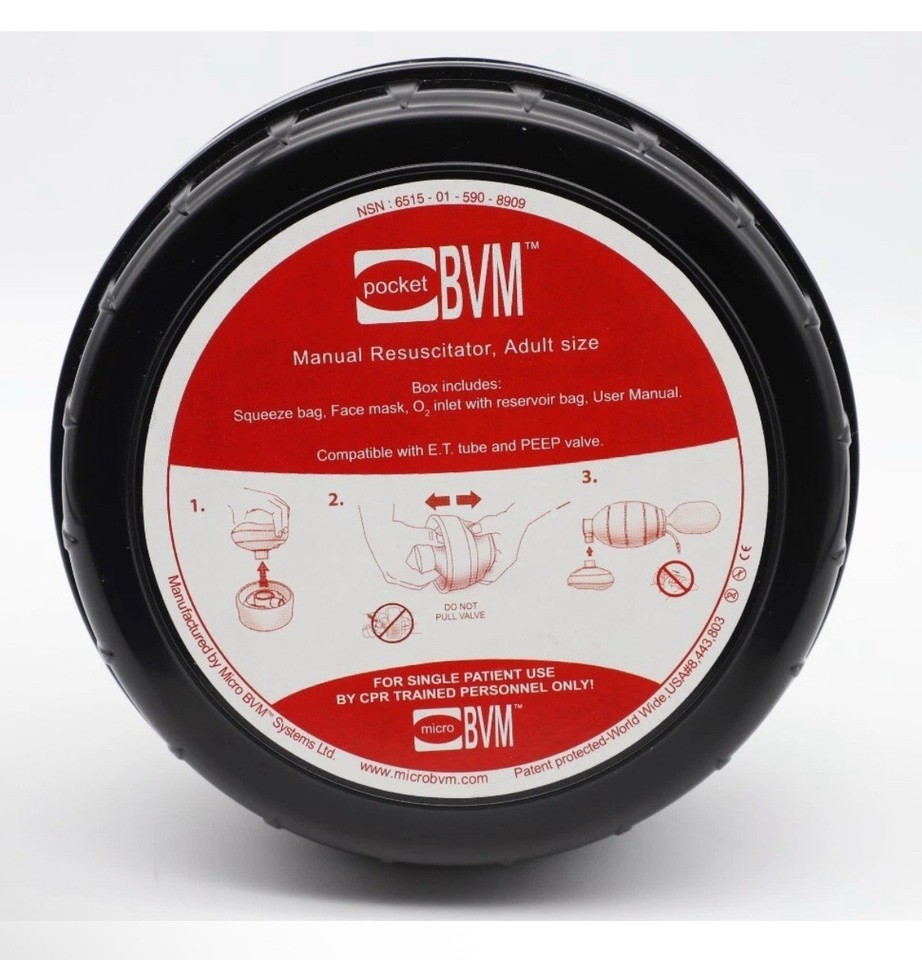 Micro BVM Pocket BVM Bag Valve Mask, Chest Seal, Nasopharyngeal ...