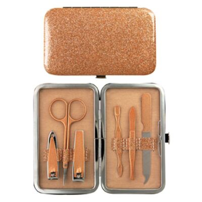 Soft Touch Gold Glitter Women's 6 Piece Manicure Kit for Purse or ...