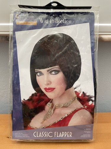 Adult Short Black Bob Wig 1920s Flapper Fancy Dress Halloween Costume ...