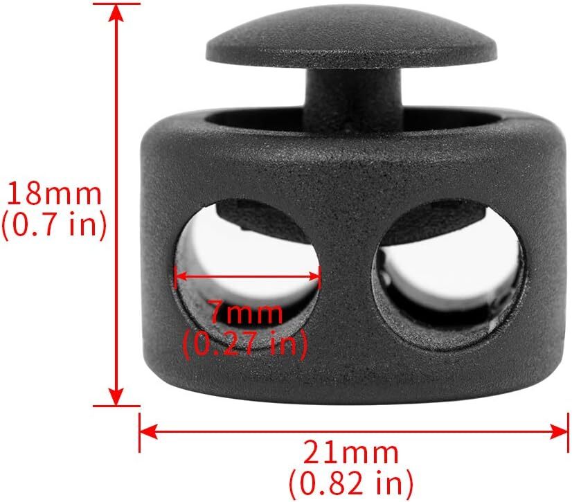 Double Hole Cord Lock Stoppers Plastic Spring Stop for Paracord ...