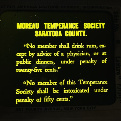 Vtg Magic Lantern Glass Slide Photo Moreau Temperance Society Fines ...