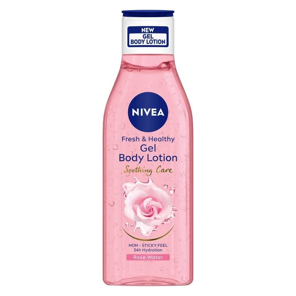 NIVEA Rose Water Gel Body Lotion 24H hydration Non-Sticky & Fast ...