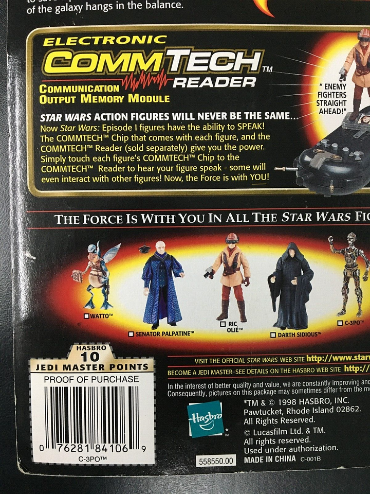 Star Wars: The Phantom Menace Episode I C-3PO Action Figure w Commtech ...