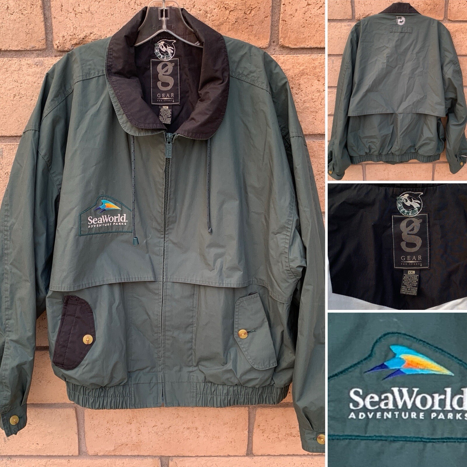 Vintage SeaWorld Shamu Orca Killer Whale Jacket Size XXL Gear For Sport ...