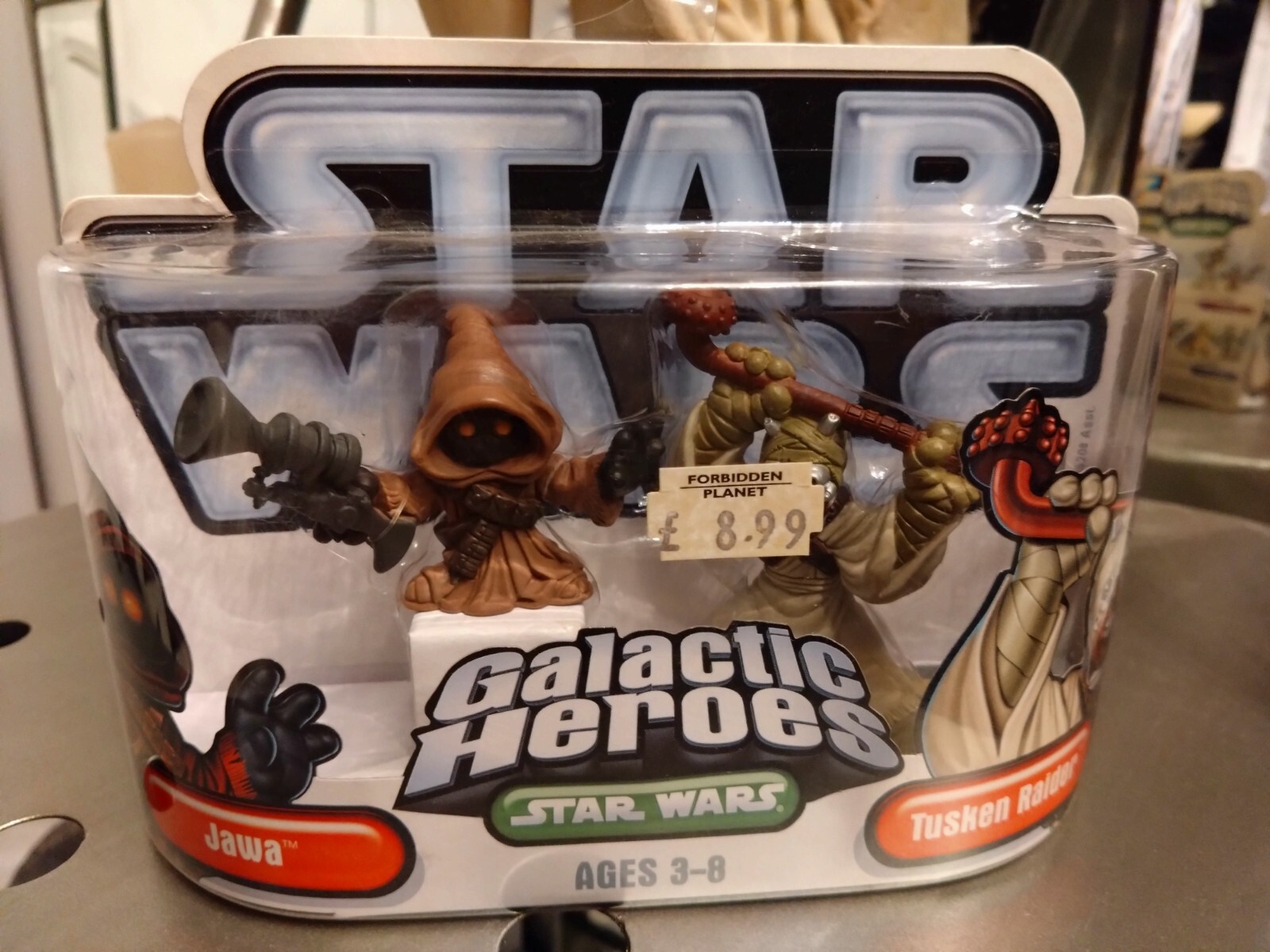 2004 Star Wars Galactic Heroes Jawa and Tusken Raider Mini Figures BNIB ...
