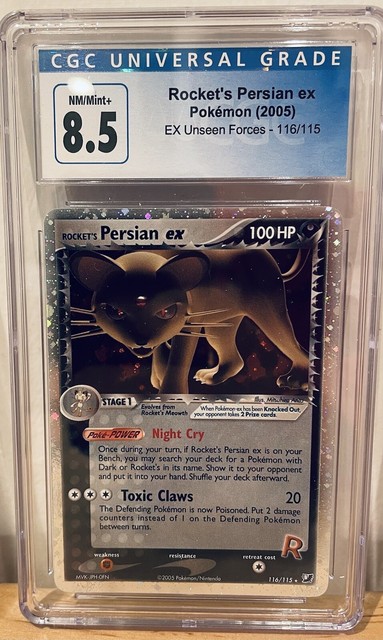 Pokémon TCG Rocket's Persian ex EX Unseen Forces 116/115 Holo Holo Rare ...