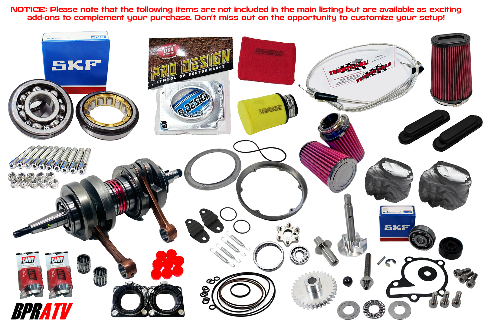 BPRATV Yamaha Banshee 521 Super Cub Cylinder 72mm 10mm Wiseco Top End ...