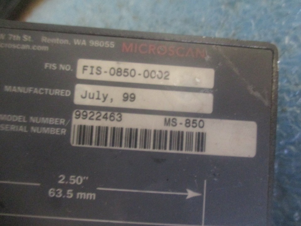 Microscan Model: MS-850 Barcode Scanner. FIS No: FIS-0850-0002 | eBay