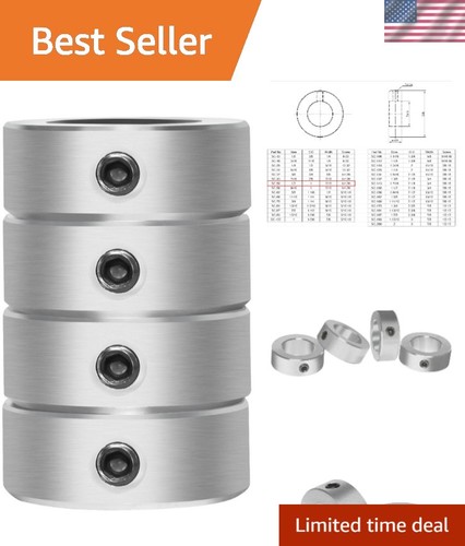 1/2" Bore Solid Steel Zinc Plated Shaft Collars – 4-Piece Set with ...