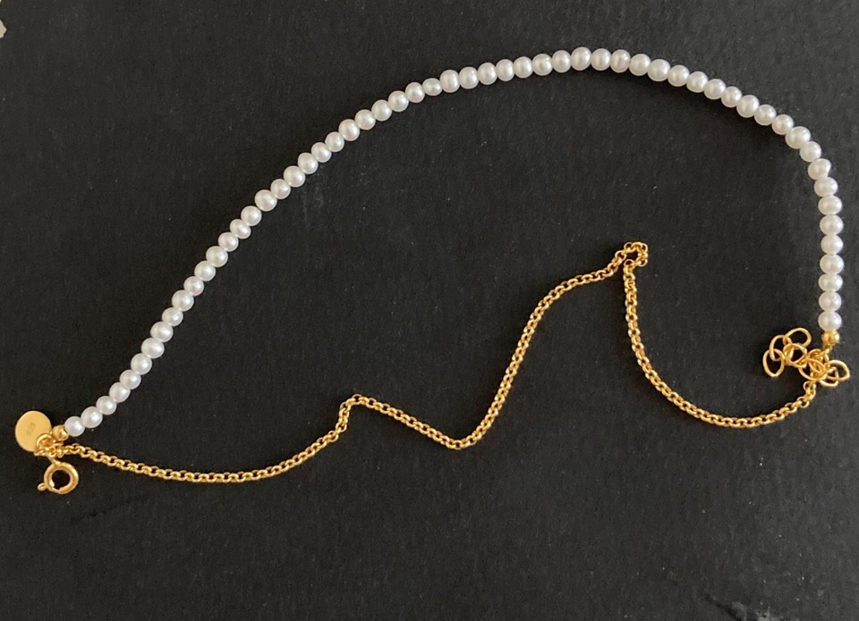 Carrie Elizabeth Freshwater Small Seed Pearl Bracelet 14k Gold Clasp ...