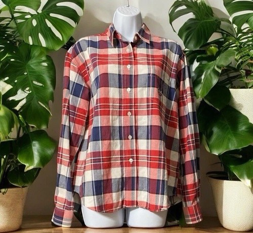 Women Cruel Girl Red Plaid Long Sleeve Button Up Shirt Sz L | eBay
