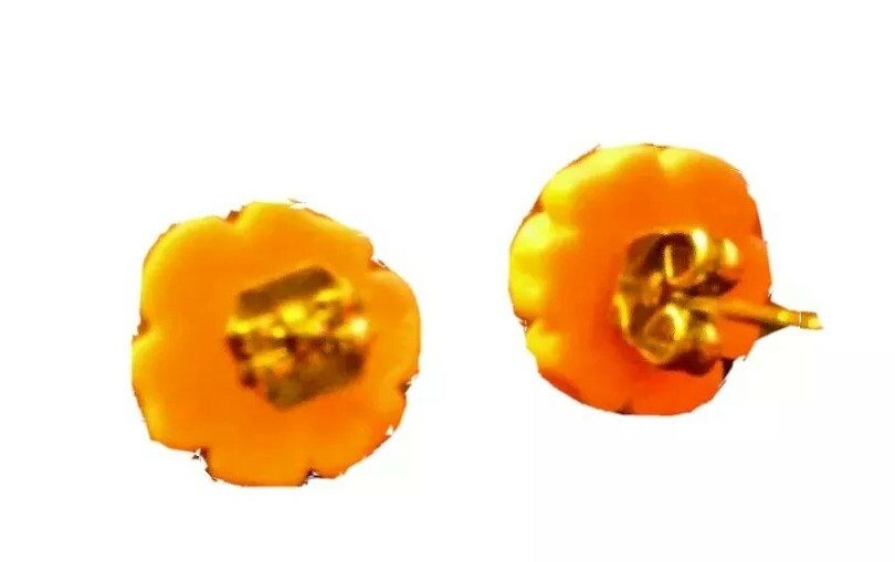 Peach Rose Pink Earrings. Post. Pierced. Lobe. | eBay