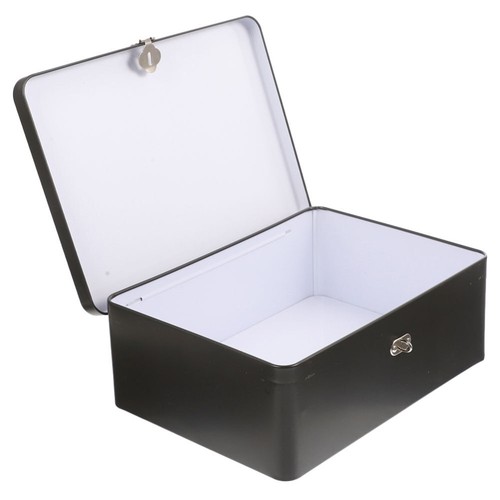 Storage Tins with Lid Box Lock Tinplate Holder Design Compact Container ...