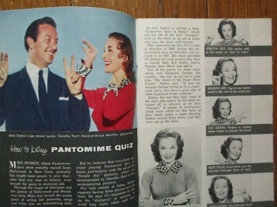 1954 TV Guide(MIKE STOKEY/DOROTHY HART/PANTOMIME QUIZ/JO STAFFORD/ROB ...