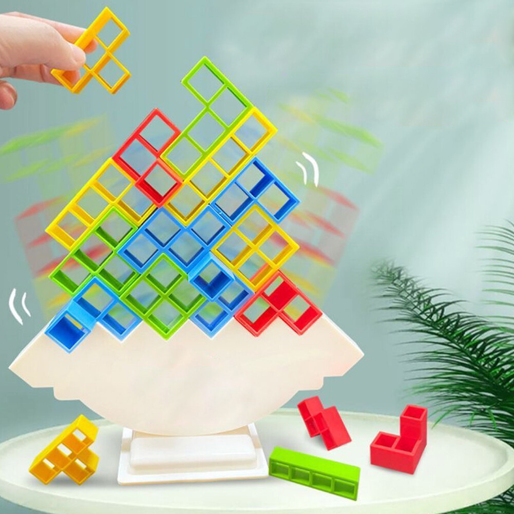 Travel Games Tetra Tower Game Team Building Blocks Toy for Adult & Kids ...