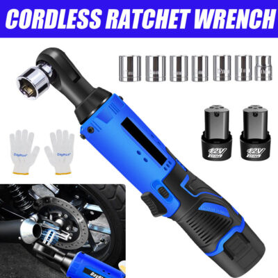 Akku Ratsche 3/8" Electric 12V 90° 90Nm Wrench Kit mit 2 Akkus und ...