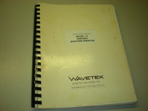 Wavetek Model 75 Arbitrary Waveform Generator Instruction Manual | eBay