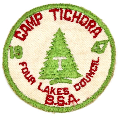 Vintage 1947 Camp Tichora Four Lakes Council Patch Wisconsin Boy Scouts ...