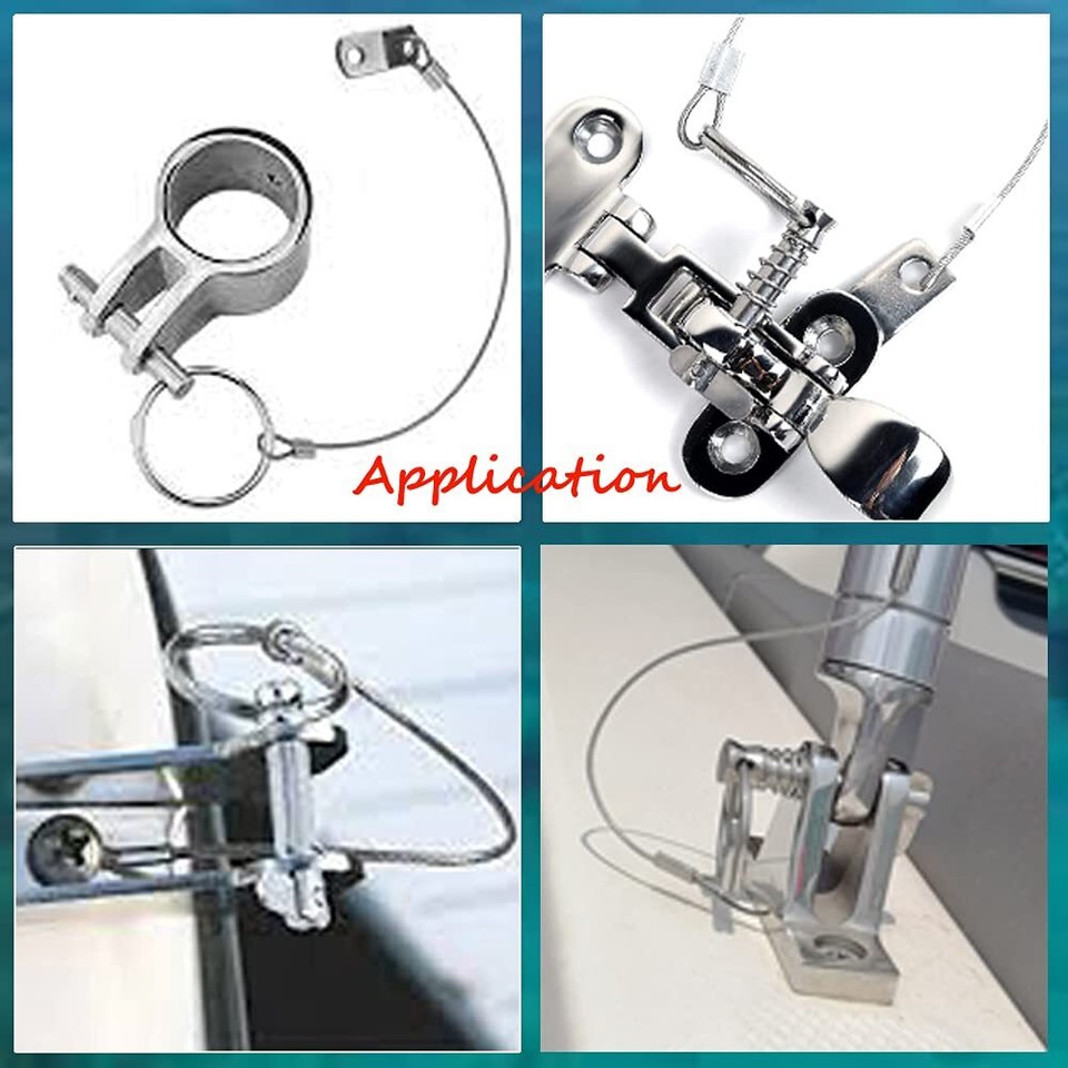 4 PACK 316SS 1/4" Quick Release Pin w/ Drop Cam & Spring Boat Bimini ...