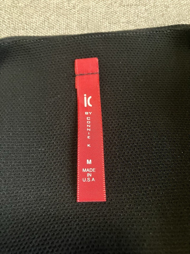 ic By Connie K Black Tiered Cardigan Blazer Medium Square Ceramic ...