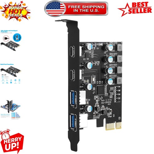 PCI Express USB 3.0 Card with 4 Ports - Fast Data Transfer & Stable ...