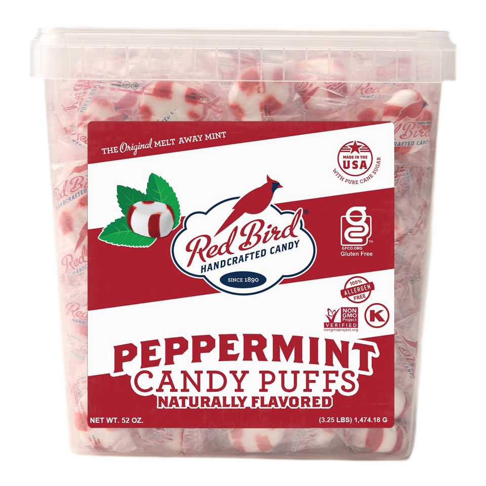 Red Bird Soft Peppermint Candy 52oz Tub Individually Wrapped Gluten ...