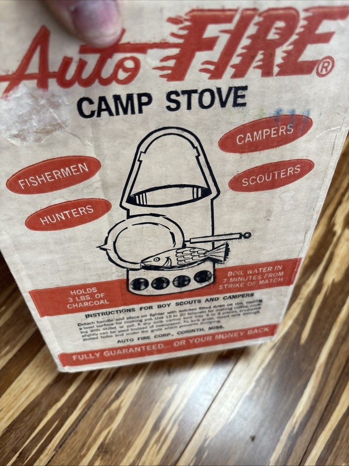 Vintage Auto Fire Firebug Camp Stove Heater Charcoal Lighter NEVER USED NEW BOX | eBay