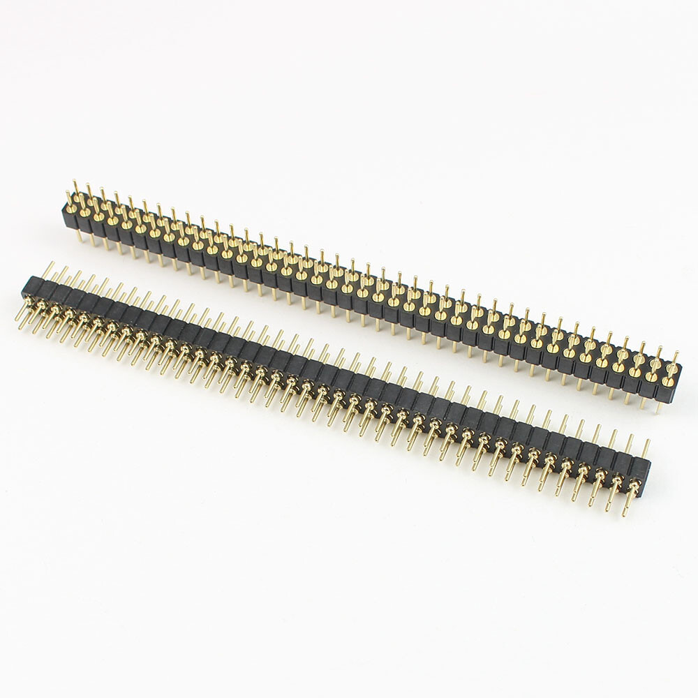 5Pcs Gold Plated 2mm Pitch Male 2x40 80 Pin Header Strip Double Round ...