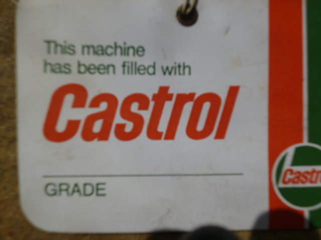 Castrol Labels (6) plus one swing ticket the finishing touch to the ...
