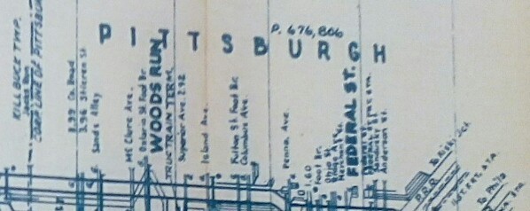 1956 PRR Pennsylvania Railroad Track Chart Pittsburgh Region Dist. -B ...