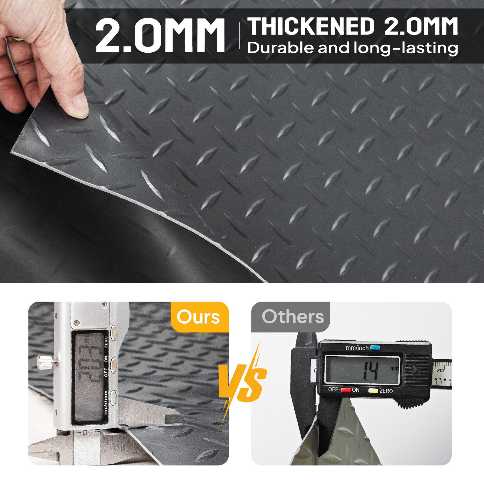 20ft Garage Floor Mat Diamond Plate PVC Vinyl Flooring Rolls Non-Slip ...