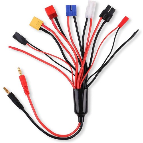 8 in 1 Charger Adapter Connector Splitter Cable 4.0mm Plug for RC Lipo ...