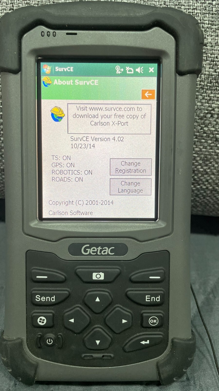 GETAC PS236 , SURVCE 4, Fieldgenius 11, GPS RTK Surveypro 6.2 , trimble ...