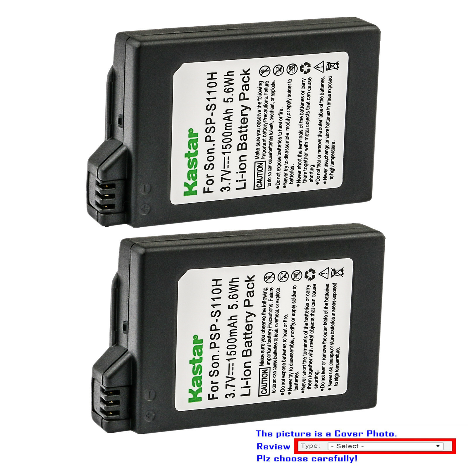 Kastar PSP-110 Replacement Battery for Sony PSP-1000G1W PSP-1001 PSP ...