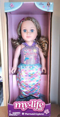 My Life As Poseable Mermaid Explorer 18" Doll, Blonde Hair, Blue Eyes ...