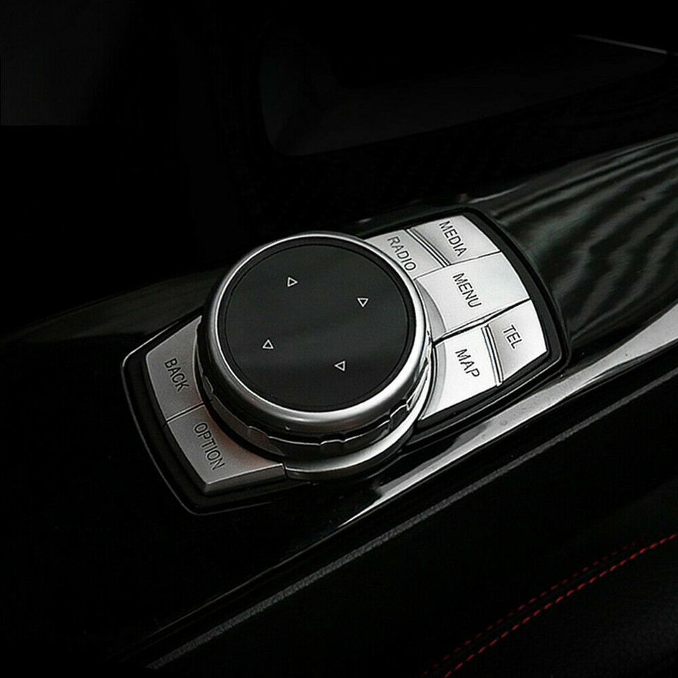 Chrome Multi-Media 7 Button Cover Decor Trim For BMW 3 4 5 6 X5 X6 ...