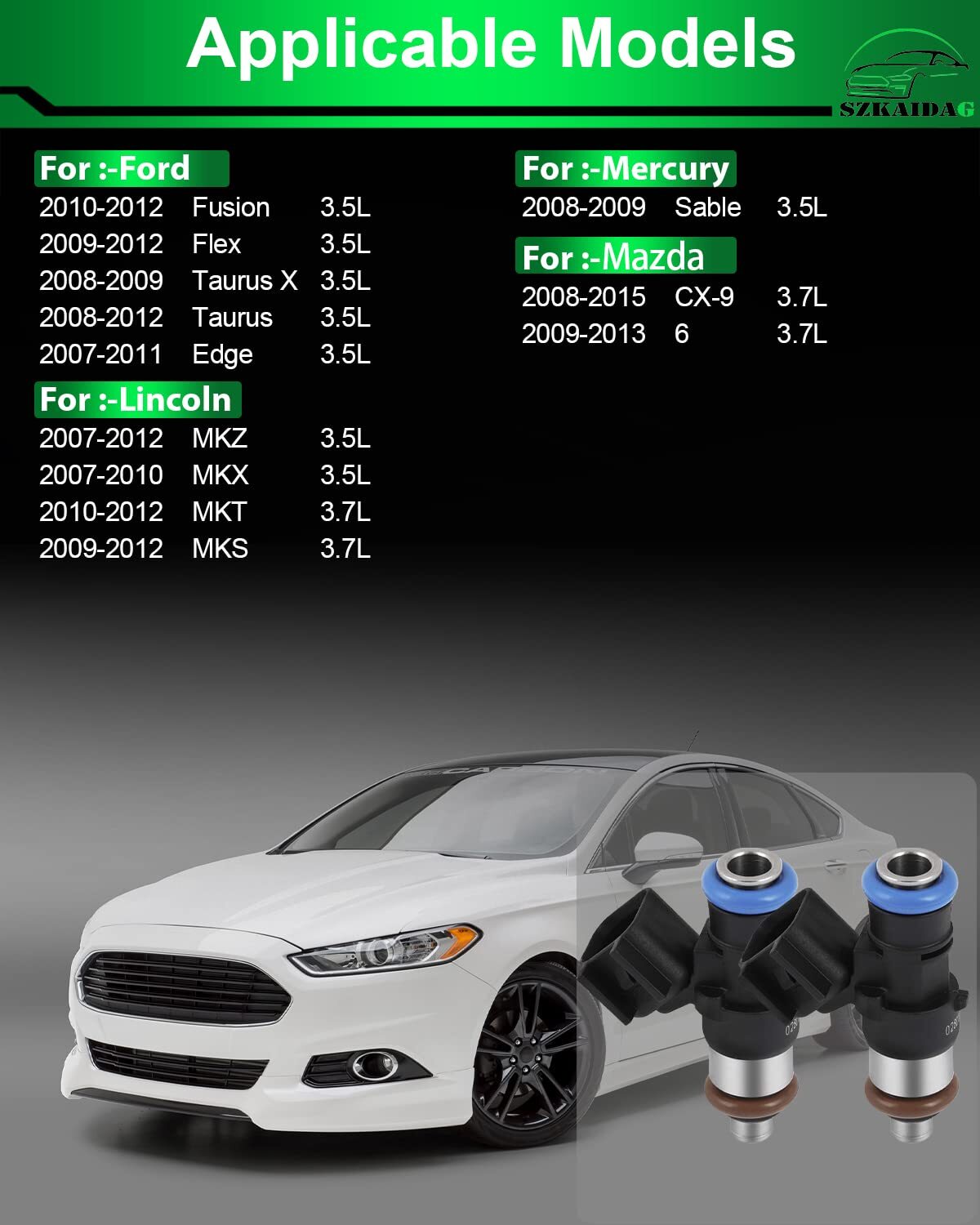 6pcs Upgraded 0280158091 Fuel Injectors For Ford Edge Fusion Taurus 3 ...