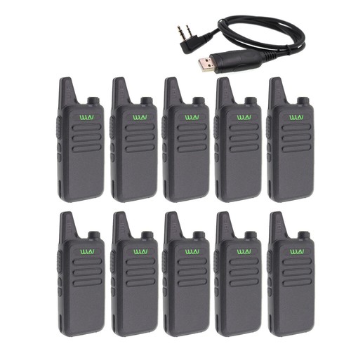 10pcs WLN KD-C1 Mini Walkie Talkie UHF 400-470 MHz 5W Power 16 Channel ...