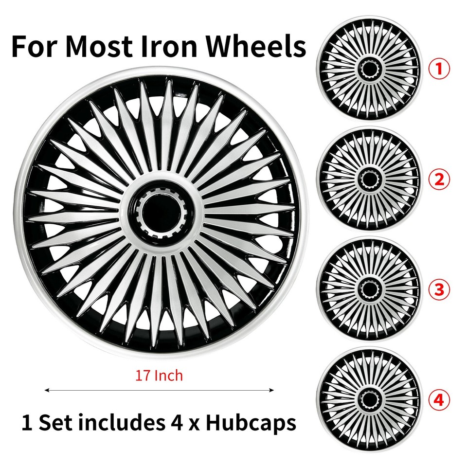 17 inch Wheel Cover Set of 4 Rim Cover for Iron Rim Wheel Hub Blade ...